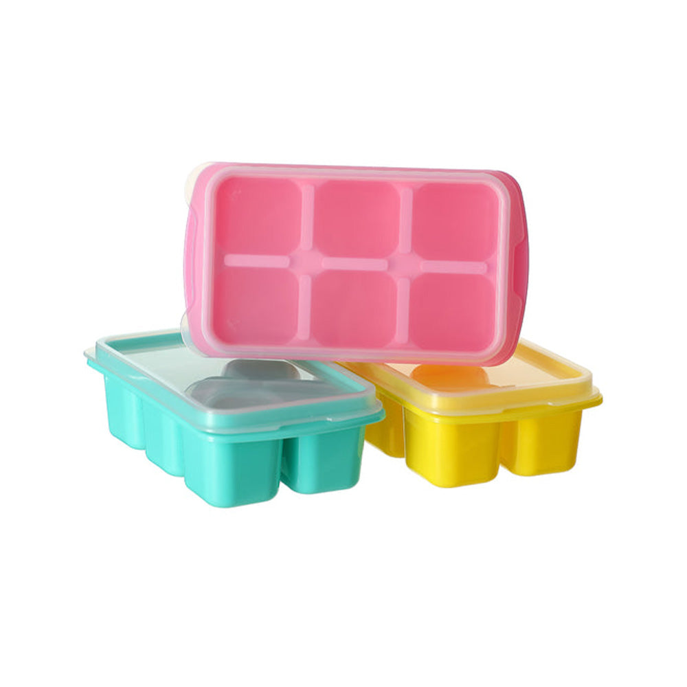 MINISO Colorful Compact 6-ice Cube Tray with Lid, 3 Pack 2011445310102 ...