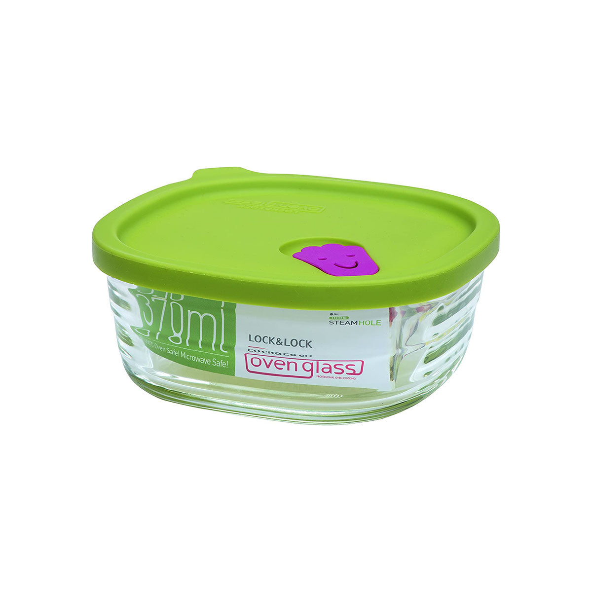 Oven Glass Wave Steam Hole Square 370ml Green Container – Sonee Hardware
